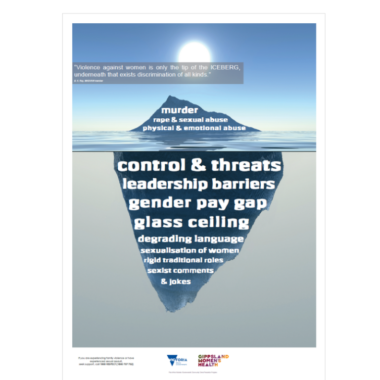 Gendered Violence Poster Iceberg Gippsland Womens Health